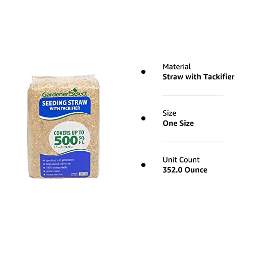 Seeding Straw with Tackifier, 2.5 cu ft (up to 500 Square Foot Coverage ...