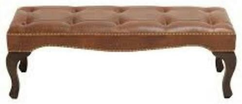 Amazon.com: Deco 79 Wood Leather Bench, 47 by 17-Inch : Home & Kitchen