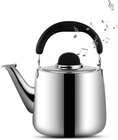 Amazon.com: Tea Kettle, Stainless Steel Stovetop Whistling Tea Kettles ...