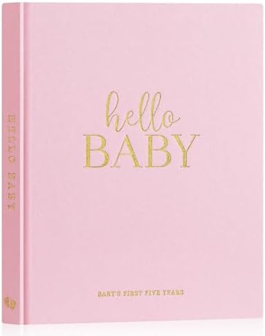 Lanpn Hello Baby First 5 Year Memory Book for Boy Girl - Linen ...