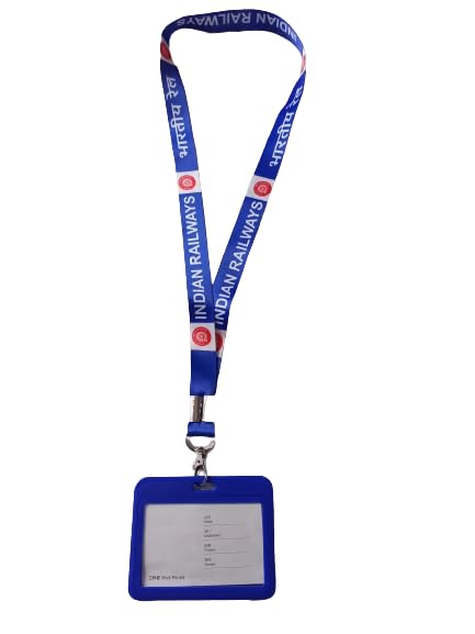 Indian Railways ID Card Blue tag with Plastic Card Holder(Set of 1 ...