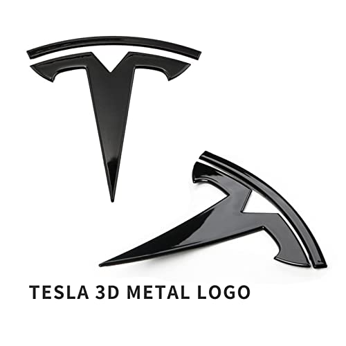 Snapklik.com : Powlamks 3D Metal Emblem Sticker For Tesla Model Y, 2Pcs ...