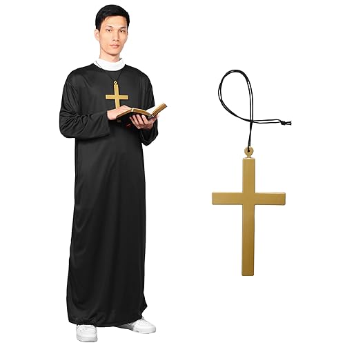 Alaiyaky Monk Costume Set for Adult, Black Monk Clothing Nun Costume ...