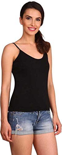 Buy Konammal Women's Polyester Spandex Camisole Slip Adjustable Strap ...