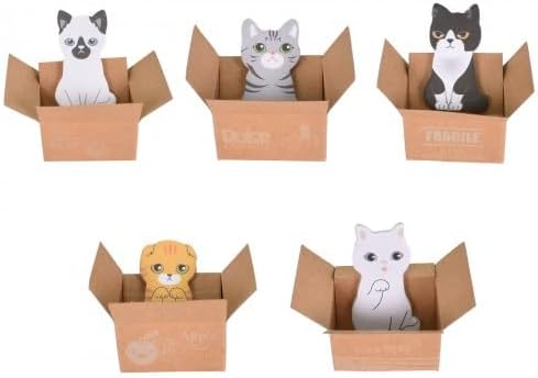 Cute Cat Sticky Notes - 5 Pieces, 200 Pages, Self-Adhesive Notes for ...