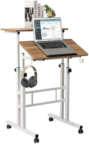 Amazon.com: KLSMYHOKI Standing Desk Adjustable Height, Mobile Stand Up ...