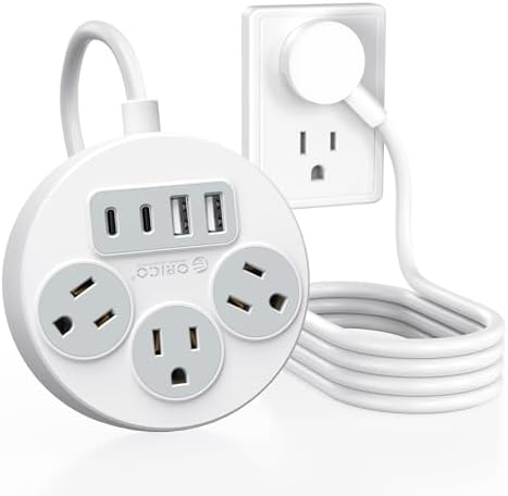 Amazon.com: Travel Power Strip with USB Ports, 4 FT Winding Flat Plug ...