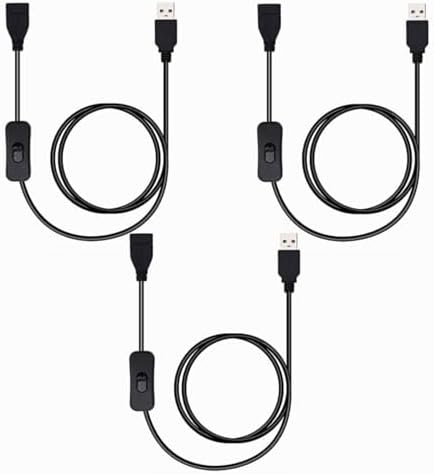 Amazon.co.jp: YFFSFDC USB A オス メス 延長ケーブル 1m ON/OFF スイッチ付き データ転送をサポート黒（3本入り) : パソコン・周辺機器
