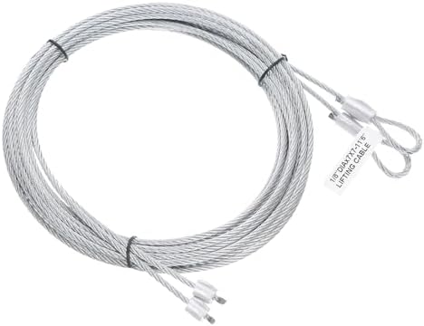 uxcell 2 Pcs 11.6ft Garage Door Cable 3mm Diameter Torsion Spring Wire ...