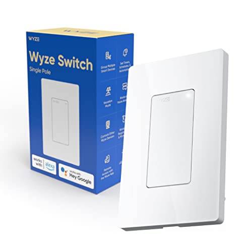 Wyze Switch, 2.4 GHz WiFi Smart Light Switch, Single-Pole, Needs ...