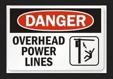 Danger Overhead Power Lines OSHA safety sticker, 10" x 7": Amazon.com ...