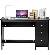 Amazon.com: SILKYDRY Black Computer Desk with Drawers, 48’’ x 20’’ x 29 ...
