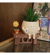 Amazon.com : UMESONG Smily Face Planter Pot with Drainage Hole Cute ...