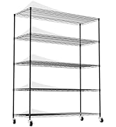 Amazon.com: Doredo 5 Tier Narrow Wire Shelving Unit with Wheels ...