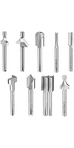 Caelum Router Carbide Engraving Bits for Dremel, 10 Pcs HSS Router Bit ...