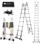 Dajianglx 16.5FT Multi-Purpose Aluminum Telescoping A Frame Ladder with ...