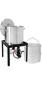 Seafood Boiler Kit Creole Feast Seafood Boiling Kit - 100QT Pot, 100K ...