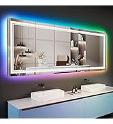 Amazon.com: ISTRIPMF 84x32 Inch LED Bathroom Mirror with Lights, Color ...