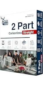 Amazon.com: Buck 2 Part Reverse Carbonless NCR Paper, 8.5" x 11 ...