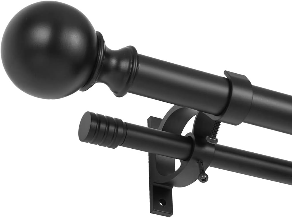 Amazon.com: 1 Inch Double Curtain Rods 36 to 72 Inches, Window Drapery ...