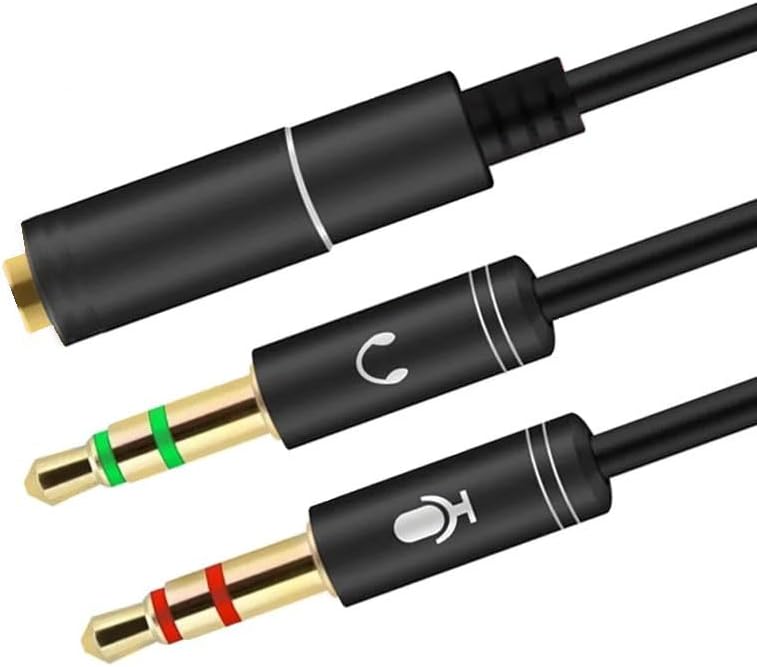 UGREEN Headphone Mic Splitter 2 Way Braided 3.5mm Jack Audio Adapter ...