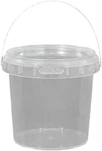 25x FAIRY FLOSS Buckets 2.5L Air Sealed Clear Transparent Tubs with ...