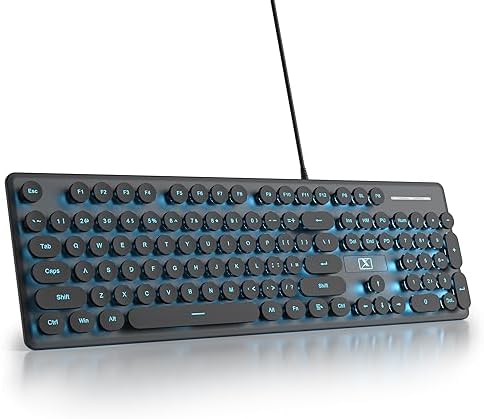 Amazon.com: Vumilstek Wired Retro Typewriter Keyboard, Quiet Computer ...
