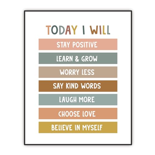 Amazon.com: Art9, Today I Will, Positive Affirmations Poster for Kids ...