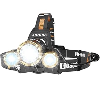 COSOOS Headlamp Flashlight Xtreme Bright,with Rechargeable Lithium ...