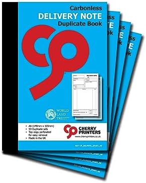 Cherry Carbonless Delivery Note Duplicate Book A6 | 50 Duplicate Sets ...