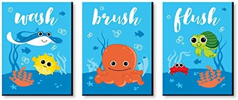 Amazon.com: NIIORE Kids Bathroom Wall Art Prints, Bathroom Decor Canvas ...