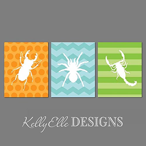 Amazon.com: Bugs Print Set for little boy room or nursery- Set of Three ...