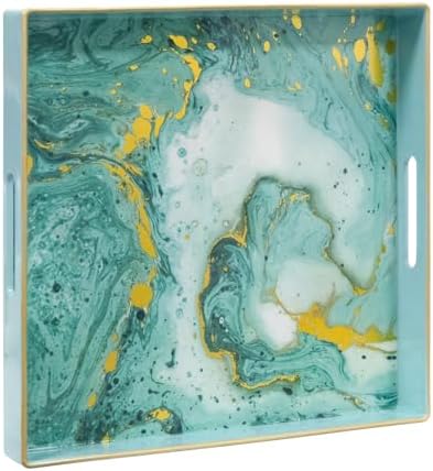 Amazon.com | Spsyrine Light Blue Decorative Tray for Living Room ...