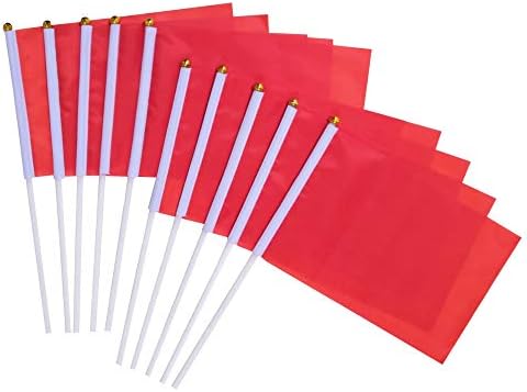 Amazon.com: Red Stick Flag, 50 Pack Hand Held Small Red Flags On Stick ...