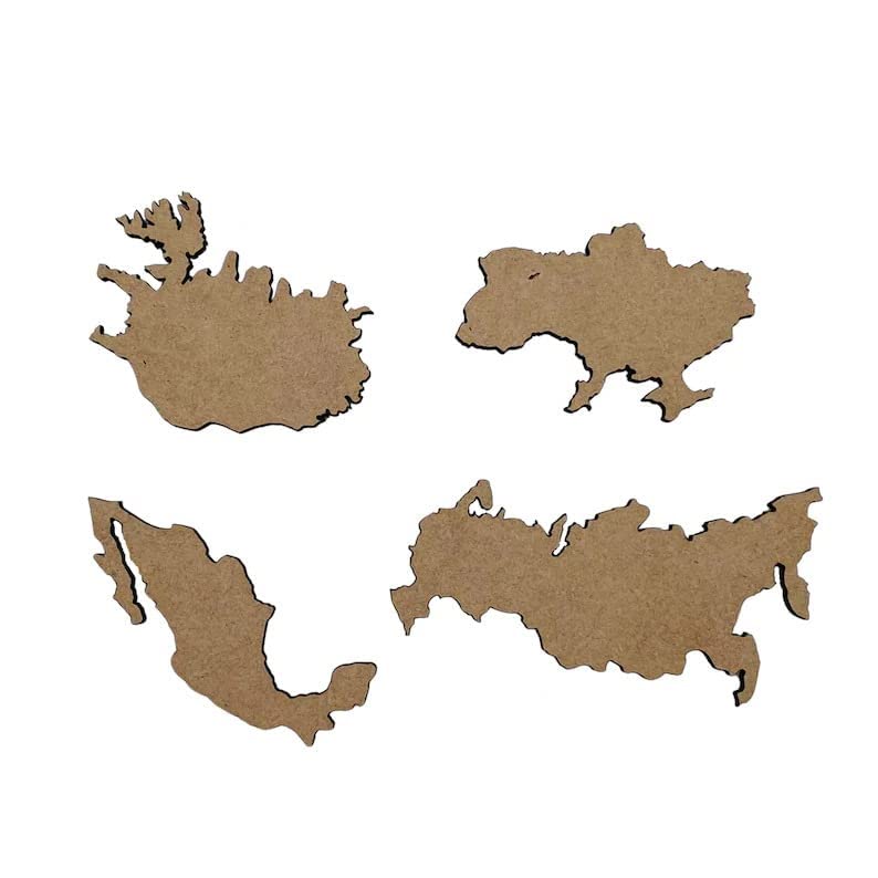 Amazon.com: Acrylic Country Cutouts | Wooden Territories Cutouts ...