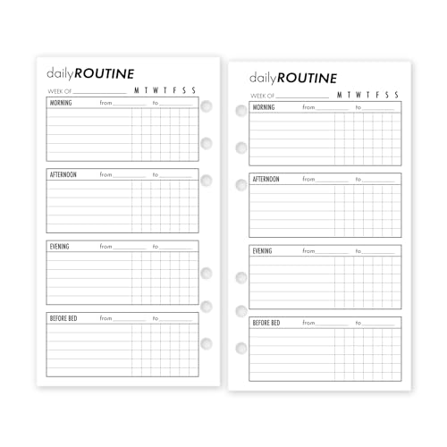 Amazon.com: Personal Daily Routine Planner Insert Refill, 3.74″ x 6.73 ...
