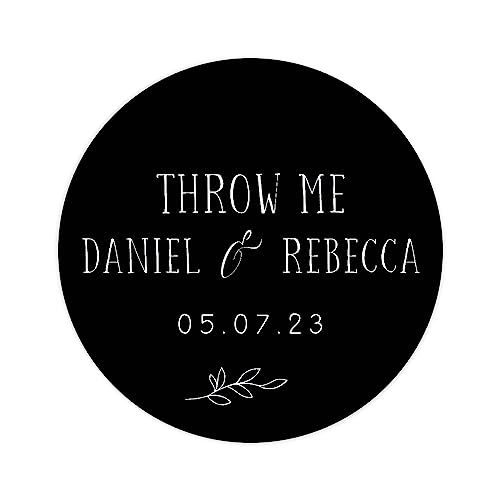 Personalised throw me confetti wedding stickers | 12 colour choice ...