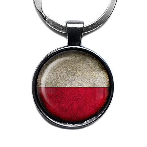 Amazon.com: Poland Polish Polska Flag Silver Keychain Keyring ...