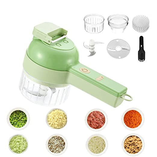 4 in 1 Handheld Electric Vegetable Cutter Set,Wireless Food Processor ...