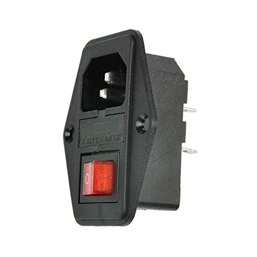 PRAV® New 3 Pin Iec320 C14 Ac Inlet Male Plug Power Socket with Fuse ...
