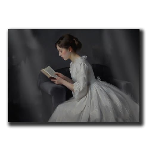 Amazon.com: Women Reading Book Print on Poster, Modern Wall Art ...