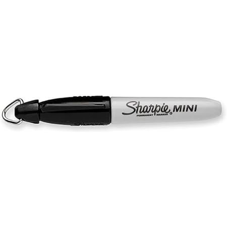 6 x Sharpie Mini Permanent Marker Pens with Keyring for Keys, Chains ...