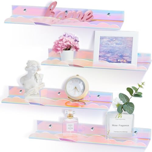 Amazon.com: Bencailor Pink Butterfly Wall Shelf Decor Wooden Floating ...