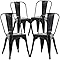 Amazon.com - Metal Dining Chairs Set of 4 Outdoor Indoor Restaurant ...
