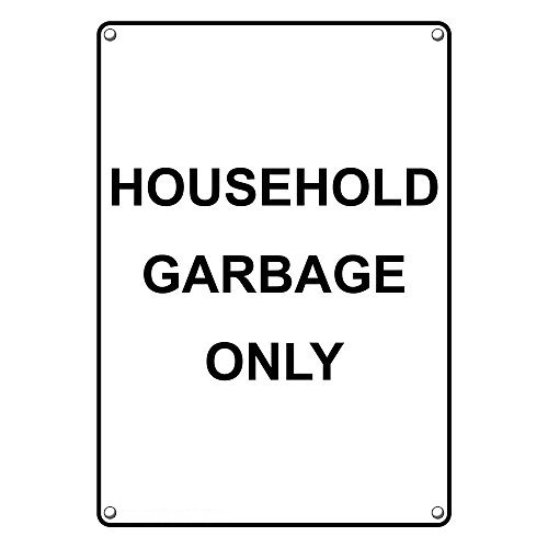 Amazon.com: Weatherproof Plastic Vertical Household Garbage Only Sign ...
