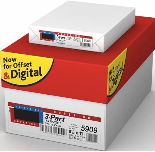Amazon.com : 8.5 x 11 Superior Carbonless Paper, 5887, 2 Part Reverse ...
