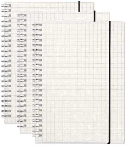 Amazon.com : Waetou 4 Pack A5 Spiral Dot Grid Notebook Transparent PP ...