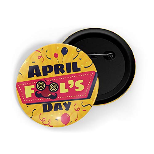dhcrafts Pin Badges Yellow Colour April Fool's Day Glossy Finish Design ...