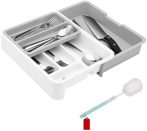 Cutlery Drawer Organiser, Expandable Large Tray for Kitchen, Adjustable ...