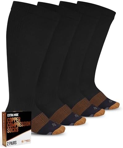 Amazon.com: Graduated Copper Compression Socks 6 Pairs Anti Fatigue ...
